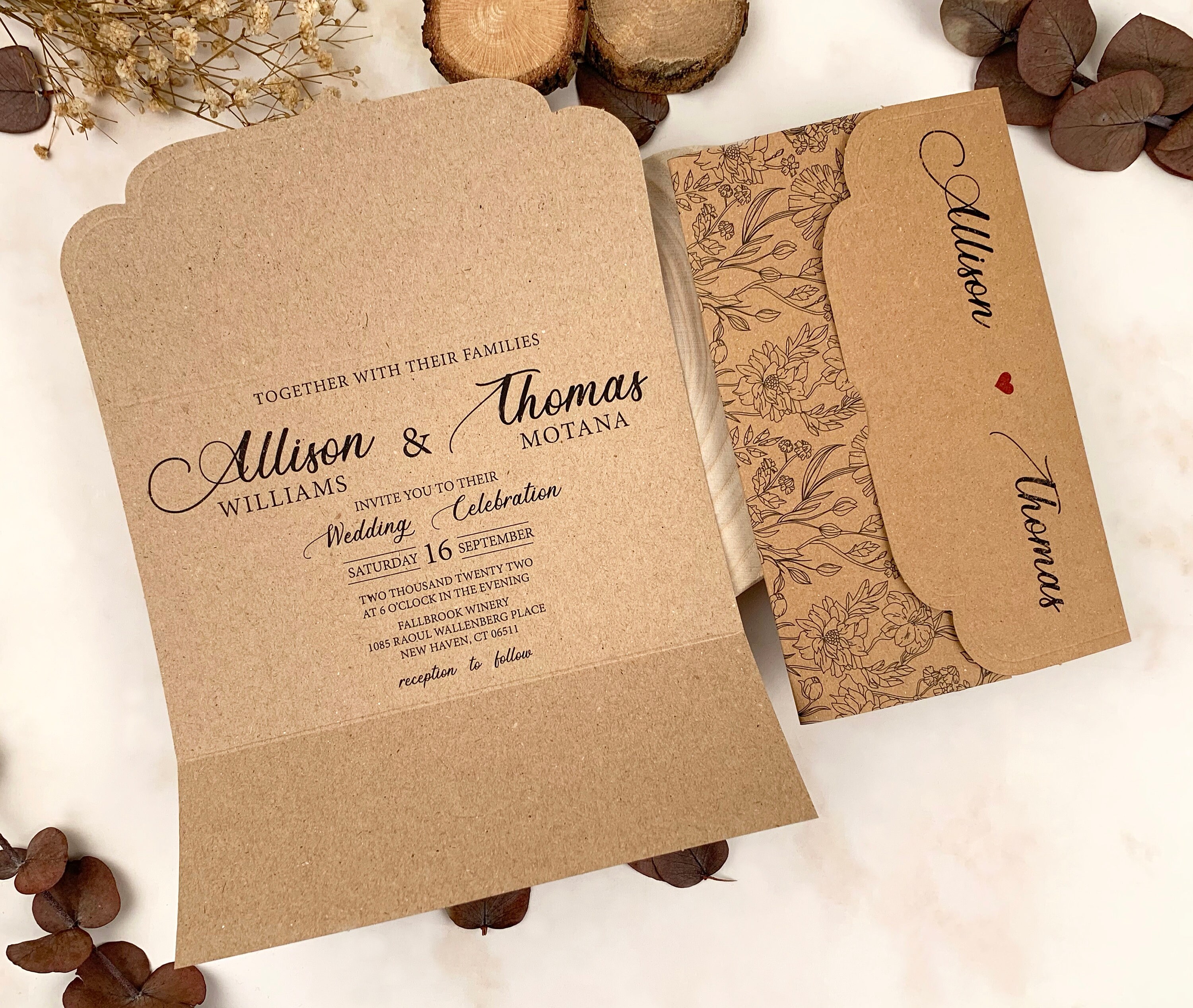 Brown Kraft Paper Invitations