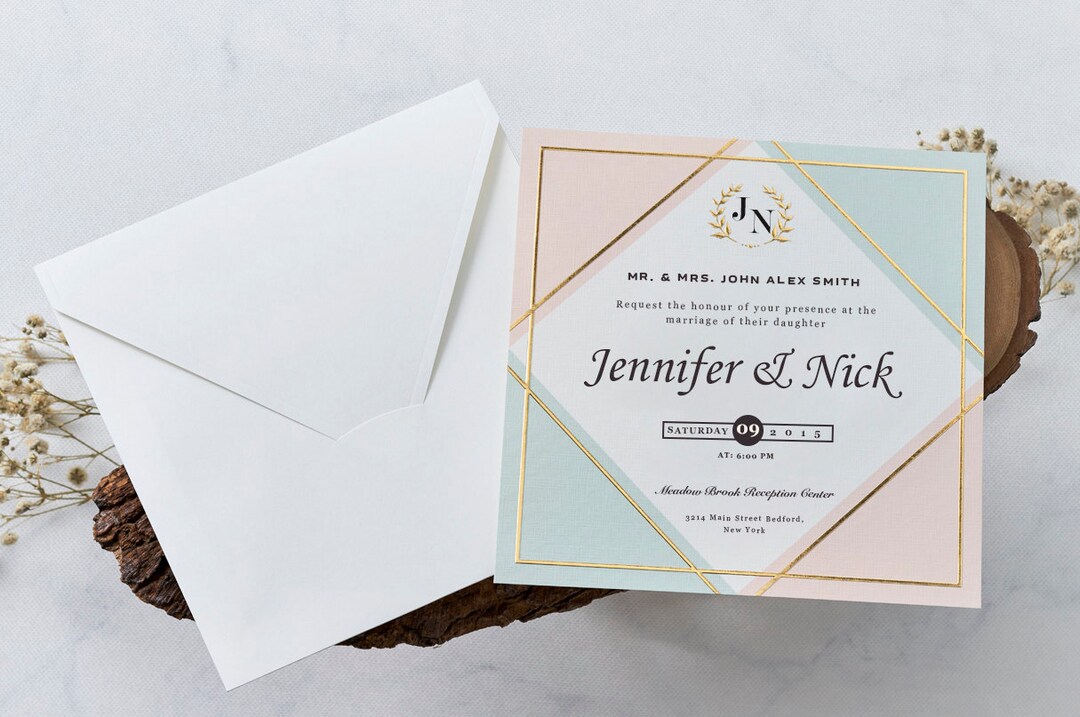 WEDDING INVITATION Simple Wedding Invitation White - Etsy