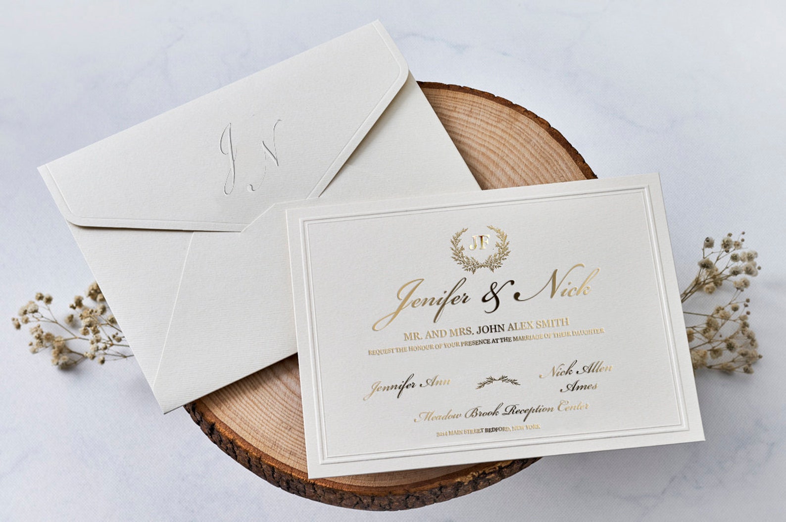 WEDDING INVITATION Simple Wedding Invitation White and - Etsy