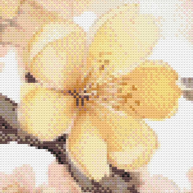 Yellow Cherry Blossom Cross Stitch Pattern Watercolor Branch Counted ...