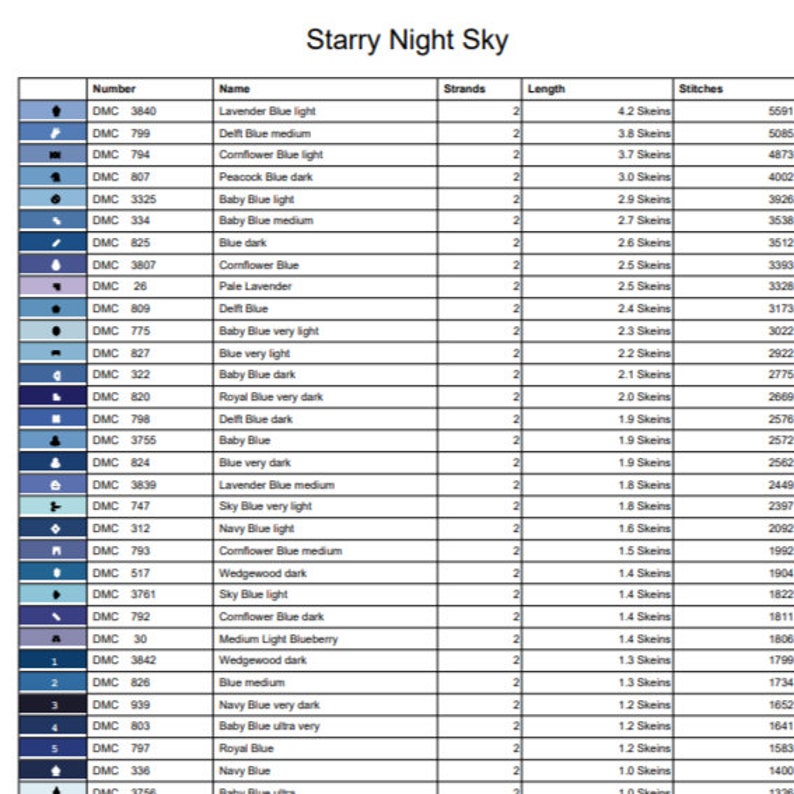 Starry Night Sky Cross Stitch Pattern - Moon Clouds Counted Cross ...
