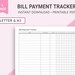 Bill Payment Tracker, Financial Tracker, Finance Planner, Budget ...