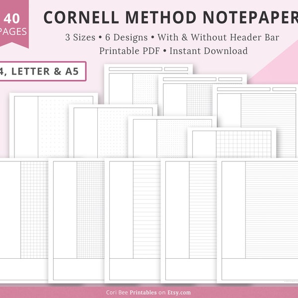 Two Column Notes Template - Etsy