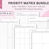 Eisenhower Matrix | Task Priority Matrix Template | Printable Priority ...