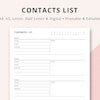 2025 Contact List Template, Contact List Template Google Sheet, Contacts List, Contact ...