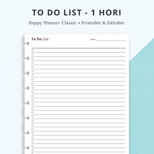 Editable to Do List Happy Planner Classic Insert, Fillable to Do List ...