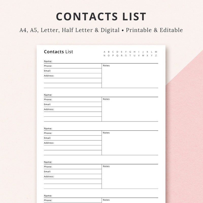 Address and Notes Book - Etsy