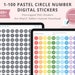 Pastel 1-100 Circle Number Goodnotes Digital Stickers, 1-100 Number ...