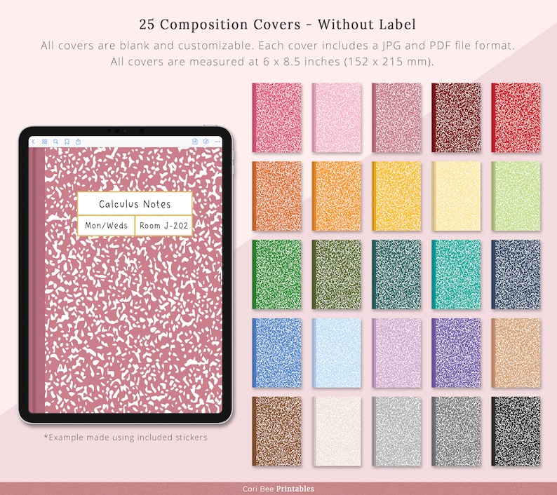 Composition Notebook Covers, Composition Book Covers, Digital ...