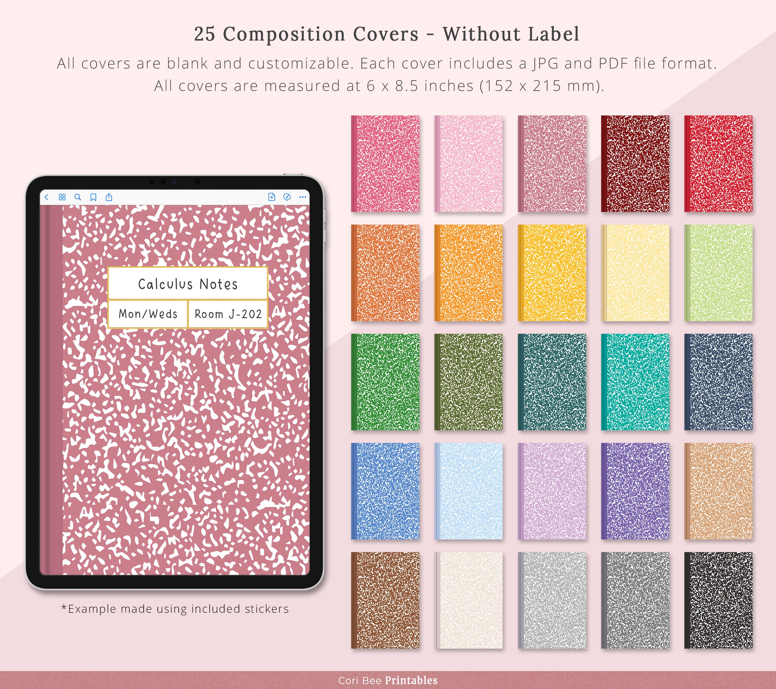 Composition Notebook Covers Composition Book Covers Digital - Etsy