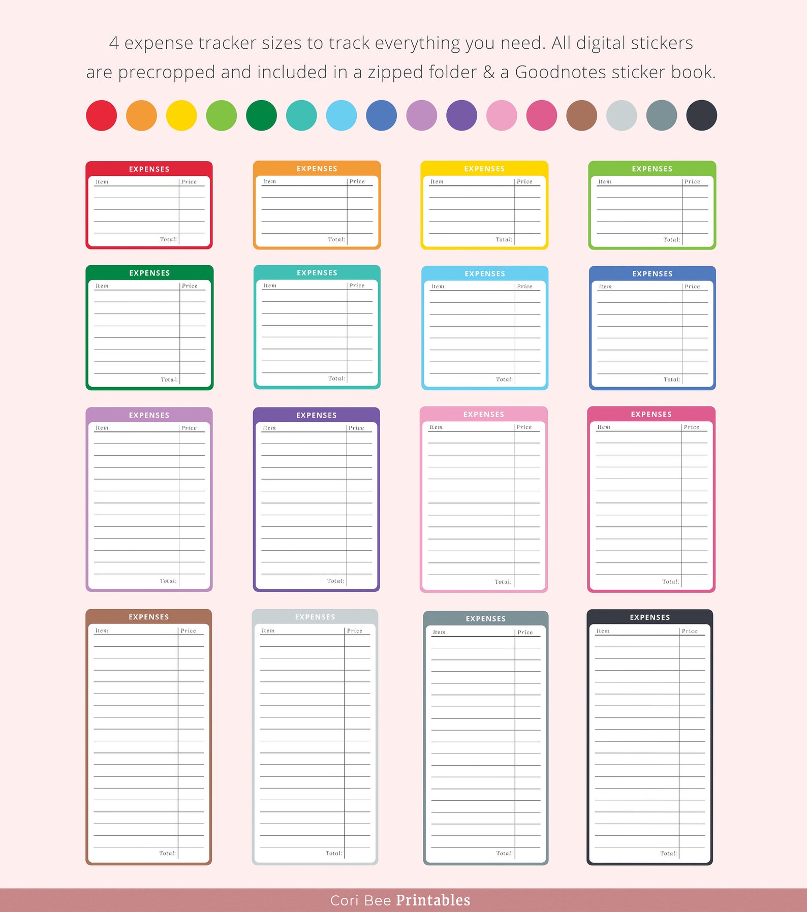 Goodnotes Digital Stickers, Expense Tracker Stickers, Financial ...