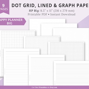 Big Happy Planner Template, Printable Happy Planner Insert, Dotted Grid ...