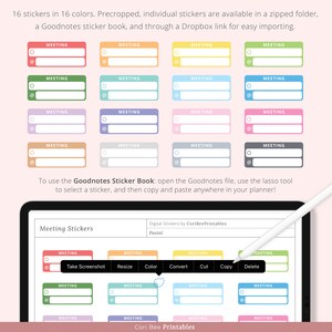 Meeting Digital Planner Stickers, Meeting Stickers, Schedule Stickers ...