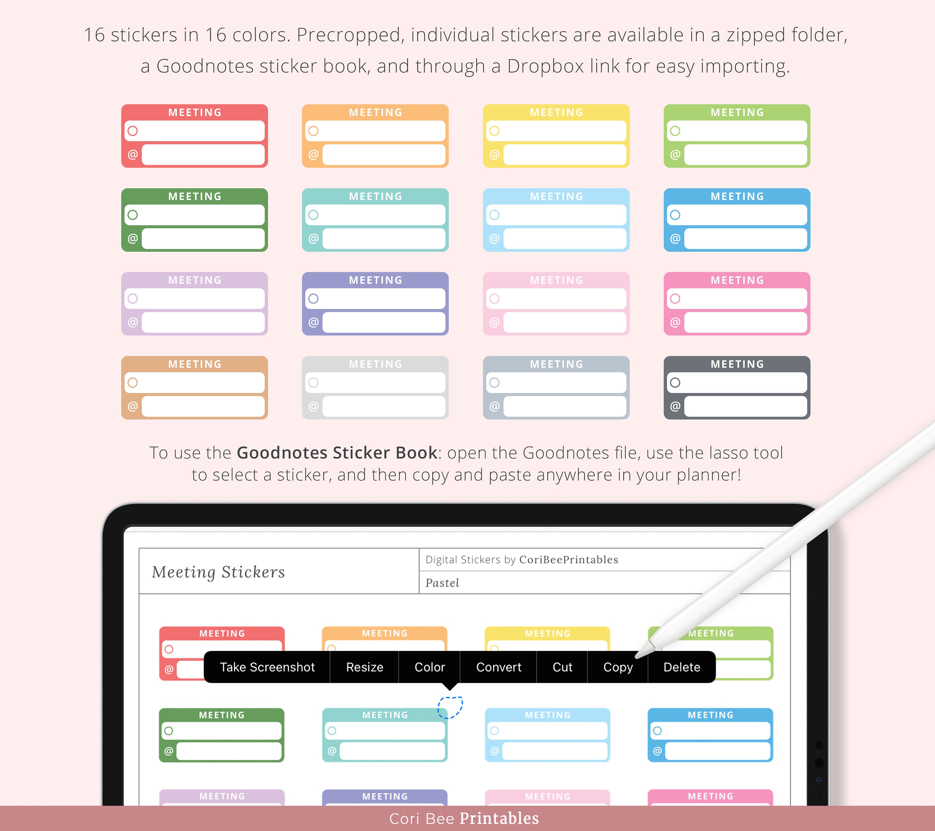 Meeting Digital Planner Stickers, Meeting Stickers, Schedule Stickers ...