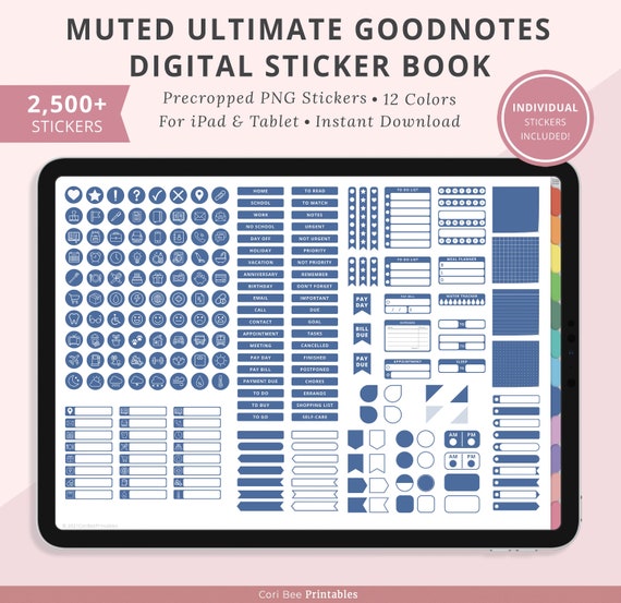 Ultimate Goodnotes Sticker Book Digital Stickers Digital - Etsy