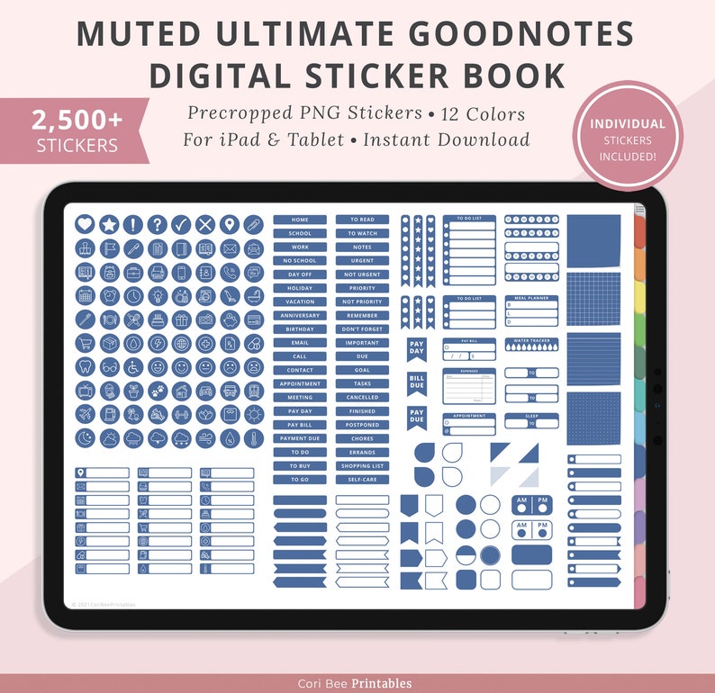 Ultimate Goodnotes Sticker Book, Digital Stickers, Digital Planner ...