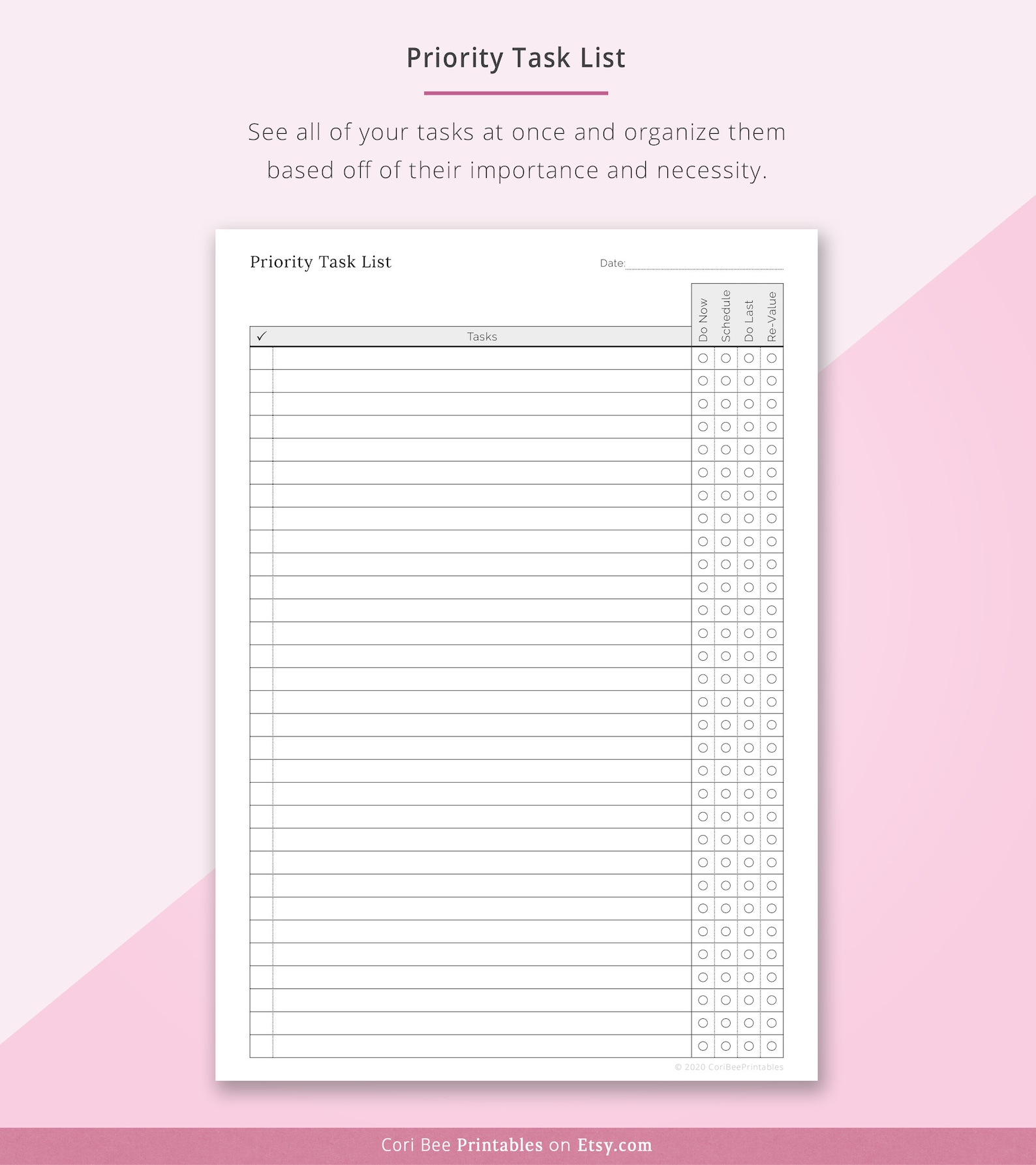 Priority Task List, Priority Matrix, Priority to Do List, Priority ...