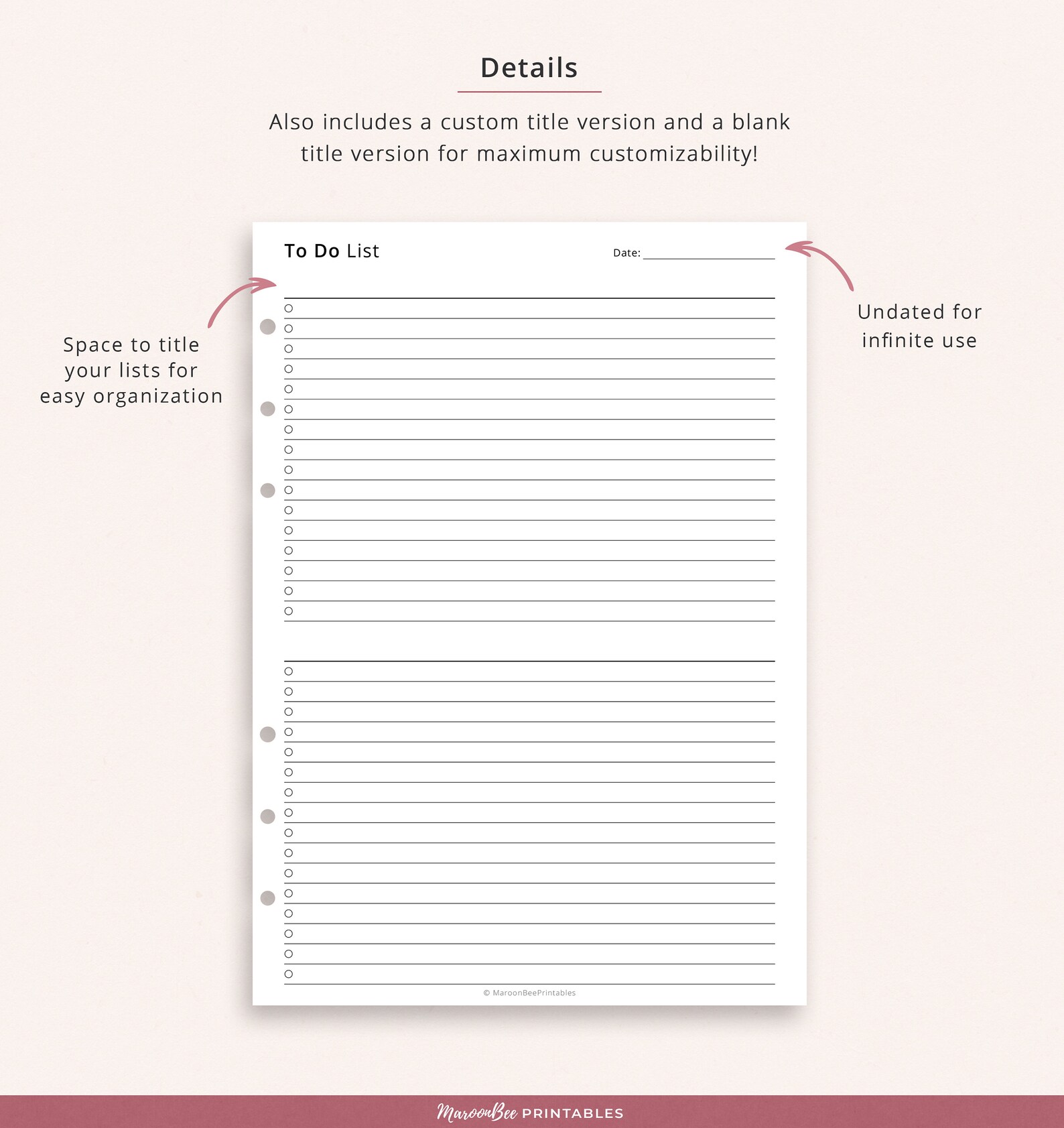 Editable to Do List Planner Insert, Checklist Printable Planner ...