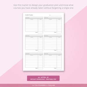 Credit Tracker, Graduation Planner, Course Credit Tracker, College ...