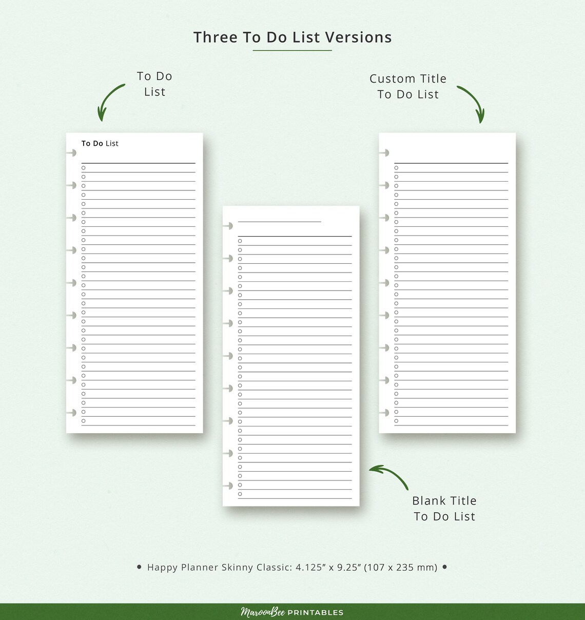 Editable to Do List Happy Planner Skinny Classic Insert - Etsy