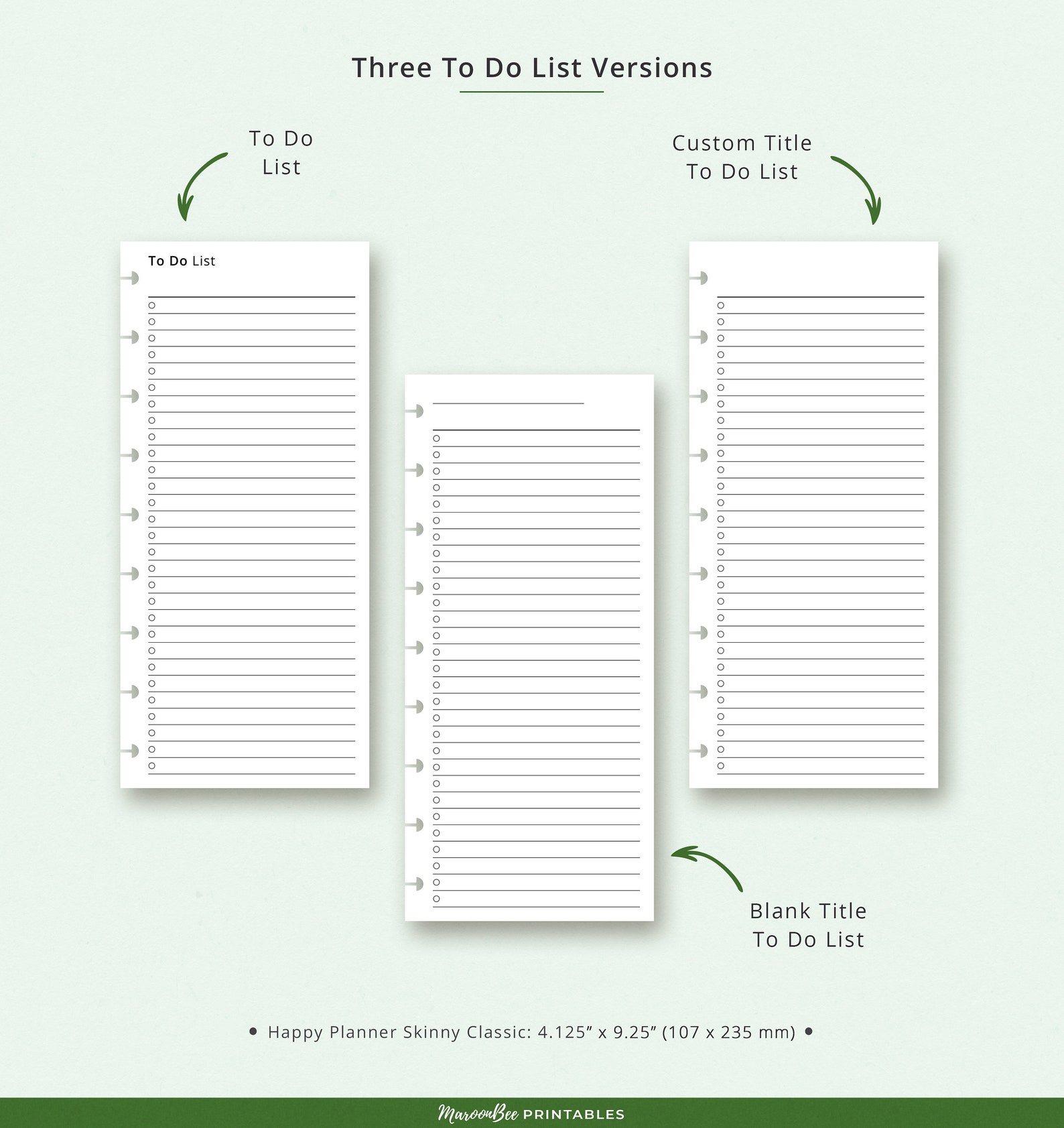 Editable to Do List Happy Planner Skinny Classic Insert - Etsy