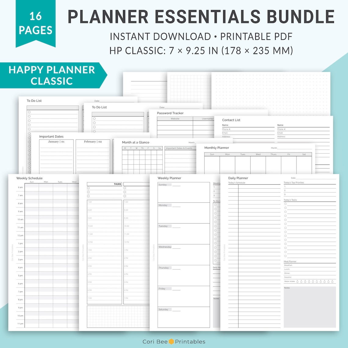Happy Planner Printable Inserts Classic Happy Planner - Etsy
