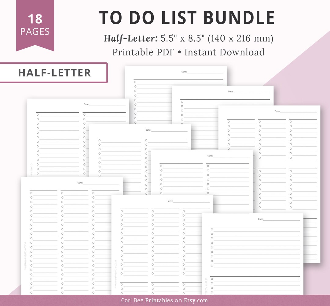 Blank Checklist Bundle Blank to Do List Template Printable - Etsy