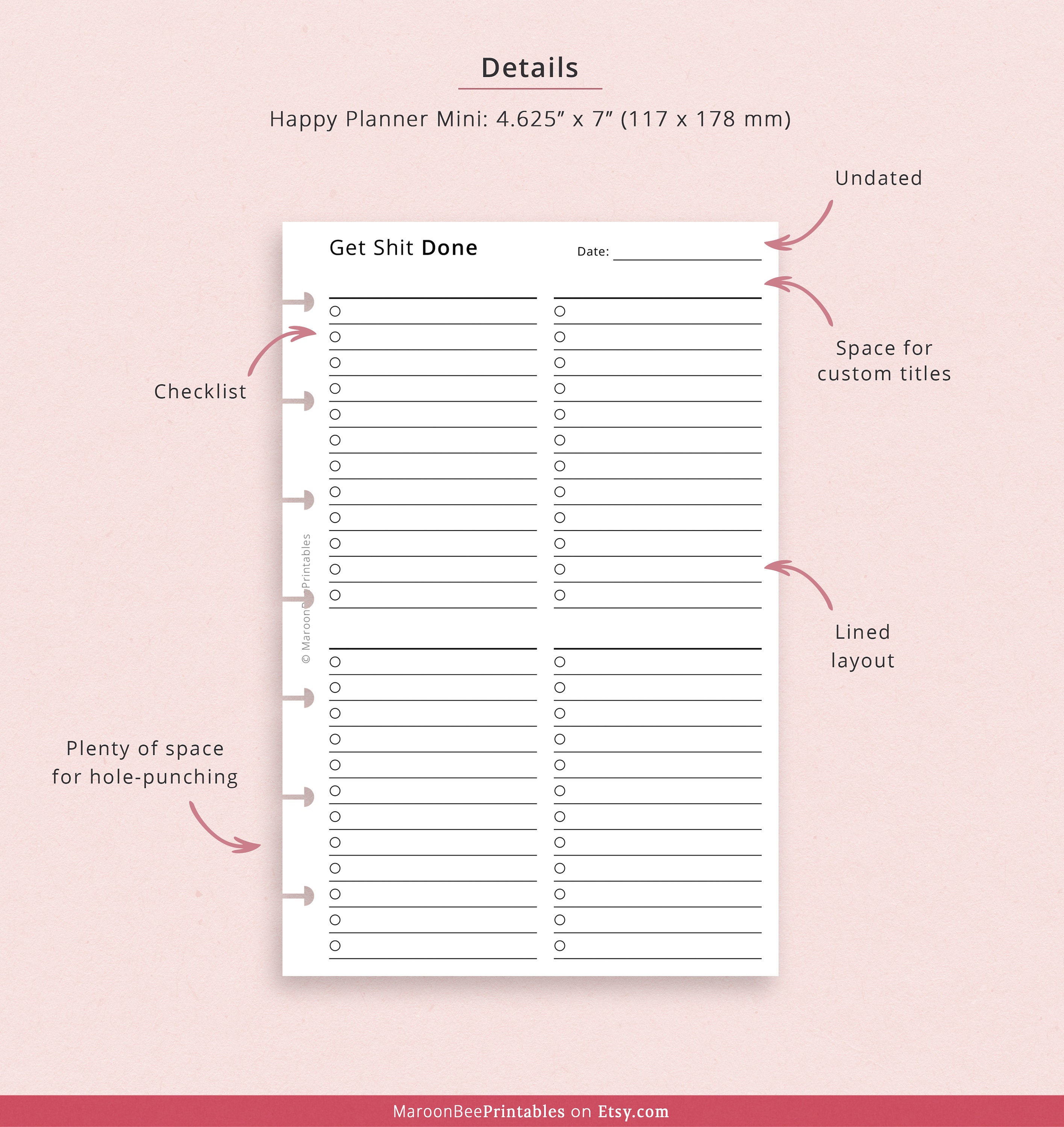 Editable to Do List, Fillable to Do List Template, Editable Mini HP ...