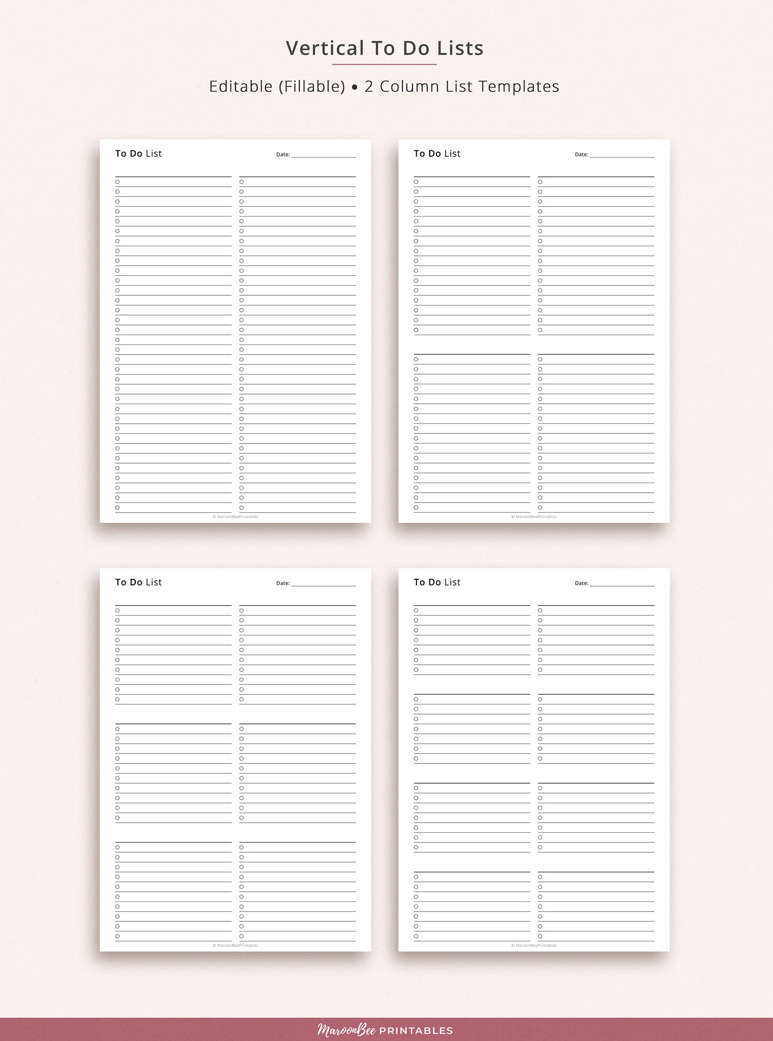 Editable to Do List Bundle Fillable to Do List Pack | Etsy