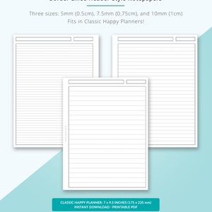 Happy Planner Inserts, Classic Happy Planner Template, Lined Paper ...