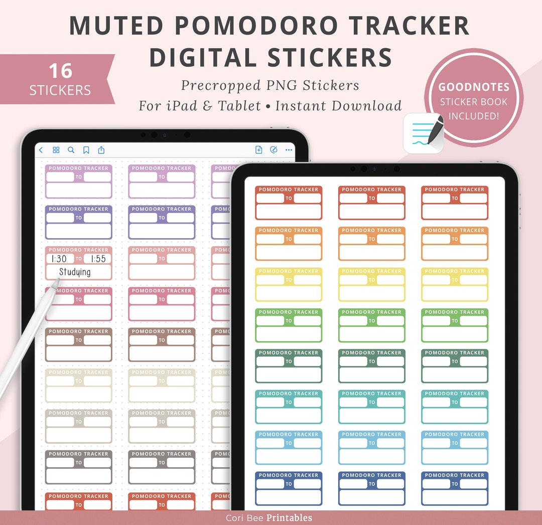 Goodnotes Digital Planner Stickers, Digital Stickers, Pomodoro Tracker ...