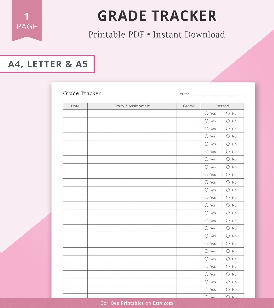 Grade Tracker, Exam Tracker, Student Planner, Assignment Tracker, Class ...