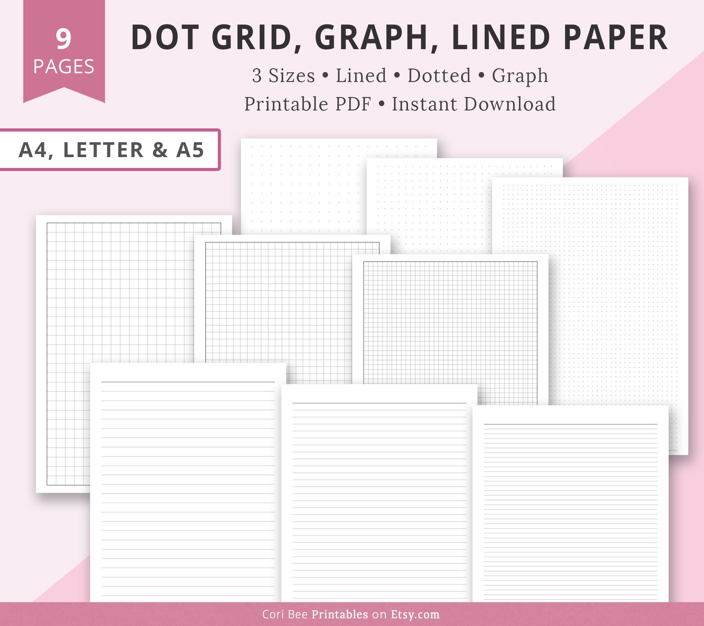 Printable Dotted Lined Paper Template