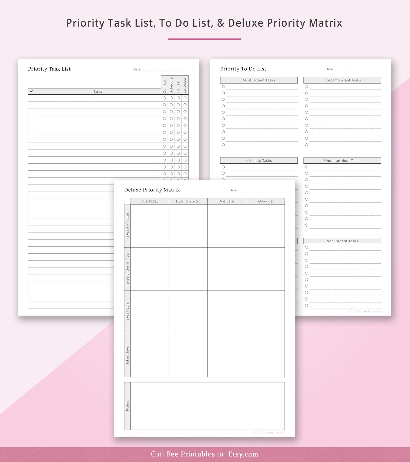 Productivity Planner Bundle, Deluxe Priority Matrix, 100 Days of ...