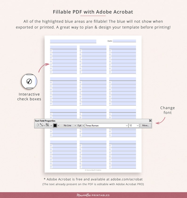 Editable to Do List PDF, Editable Planner Insert PDF, Fillable PDF ...