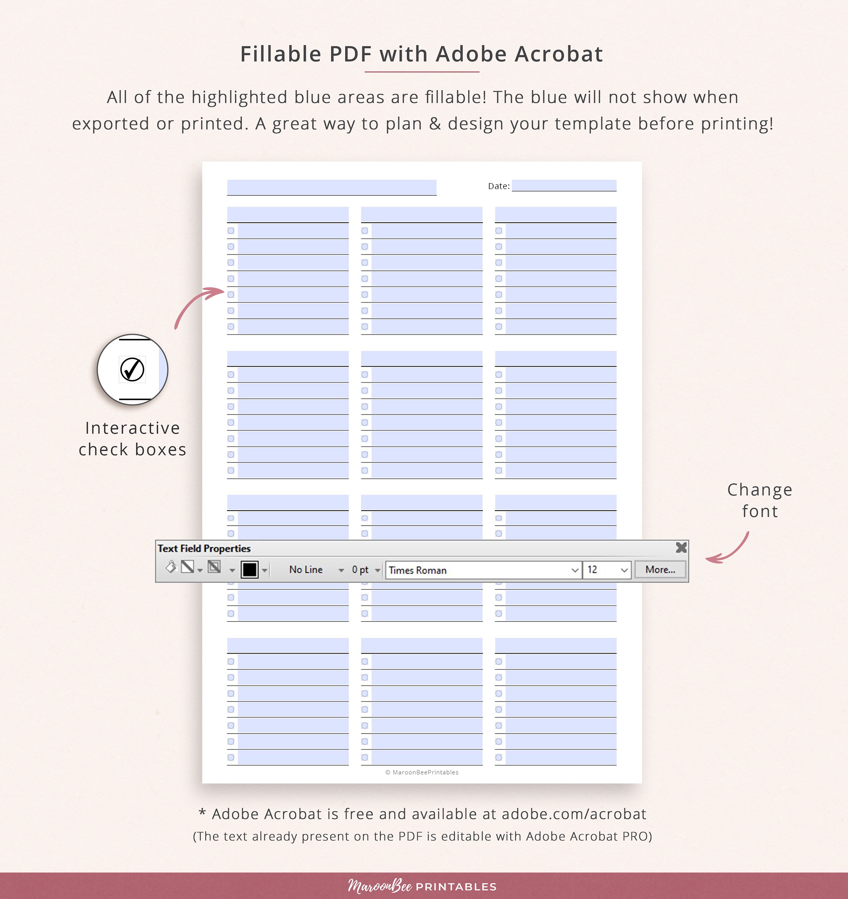 Editable to Do List PDF, Editable Planner Insert PDF, Fillable PDF ...