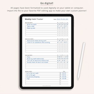 Editable Weekly Habit Tracker Printable Page, Printable Habit Tracker ...