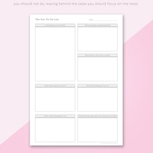 The NOT to Do List, to Do List Printable Planner Insert, Priority ...