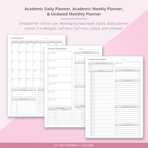 Student Planner Essentials Bundle, Student Printables, Student Bundle ...