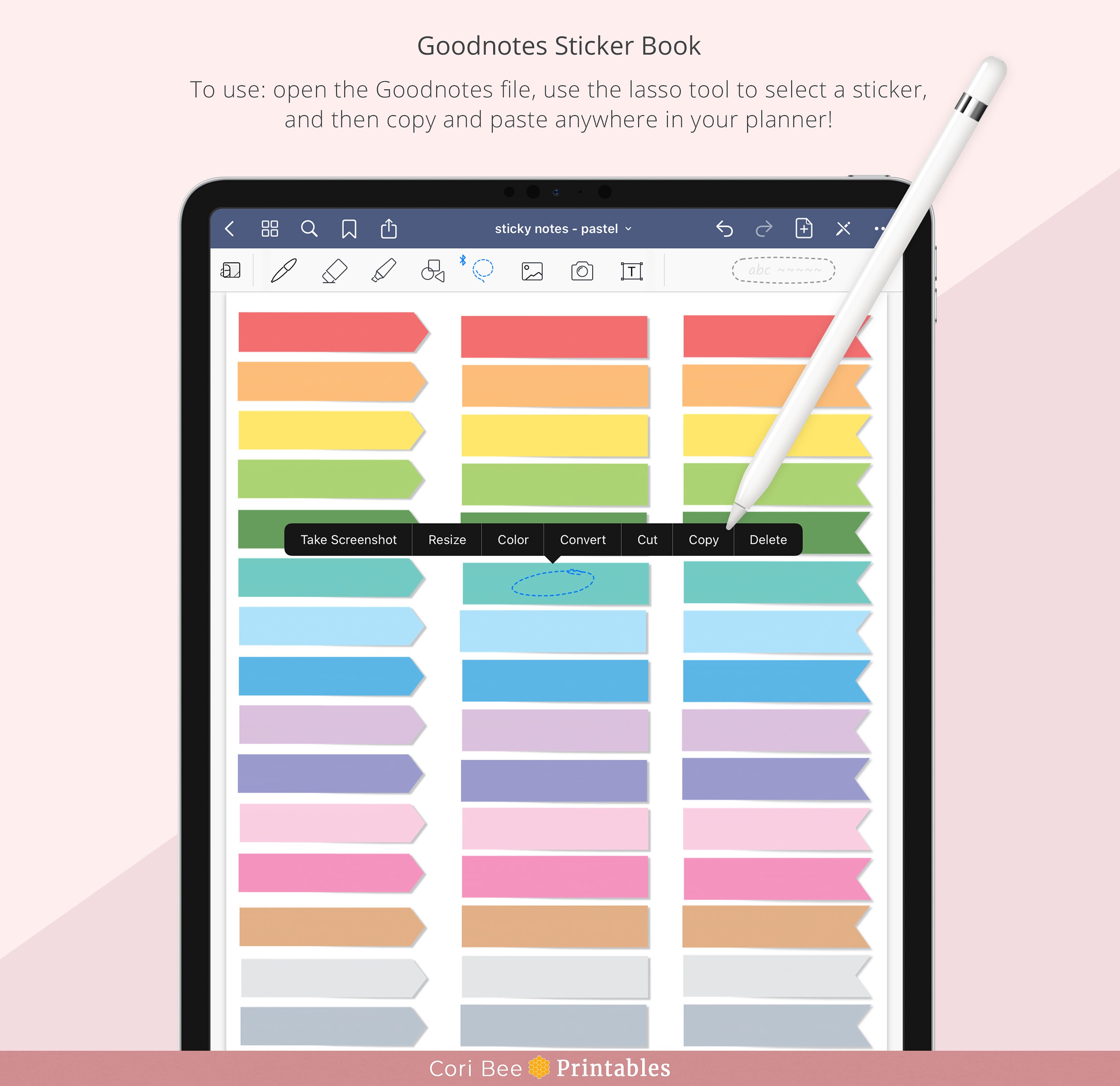 Digital Pastel Sticky Notes Stickers 64 Planner Stickers - Etsy