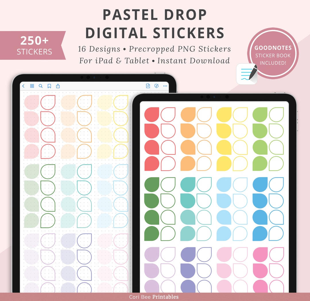 Goodnotes Digital Stickers, Planner Stickers, Drop Stickers, Teardrop ...