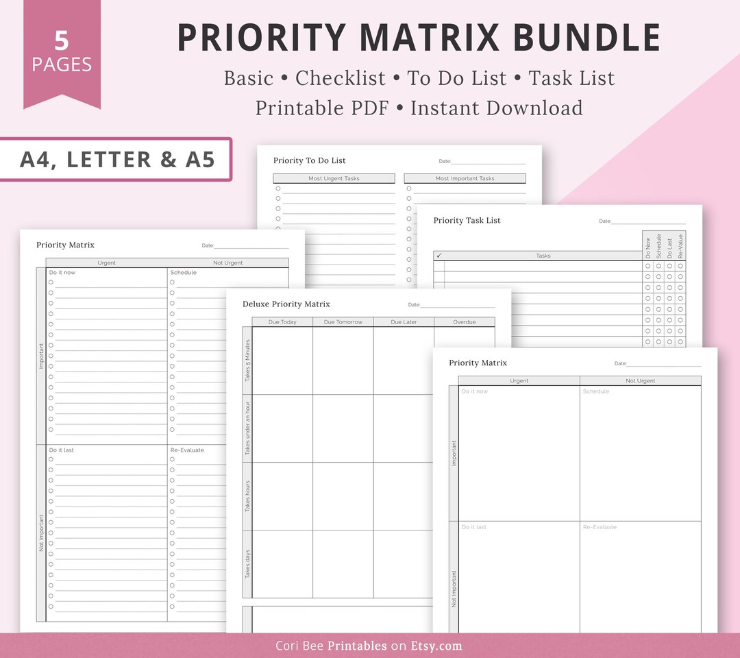 Eisenhower Priority Matrix, Eisenhower Productivity Matrix, Priority to ...