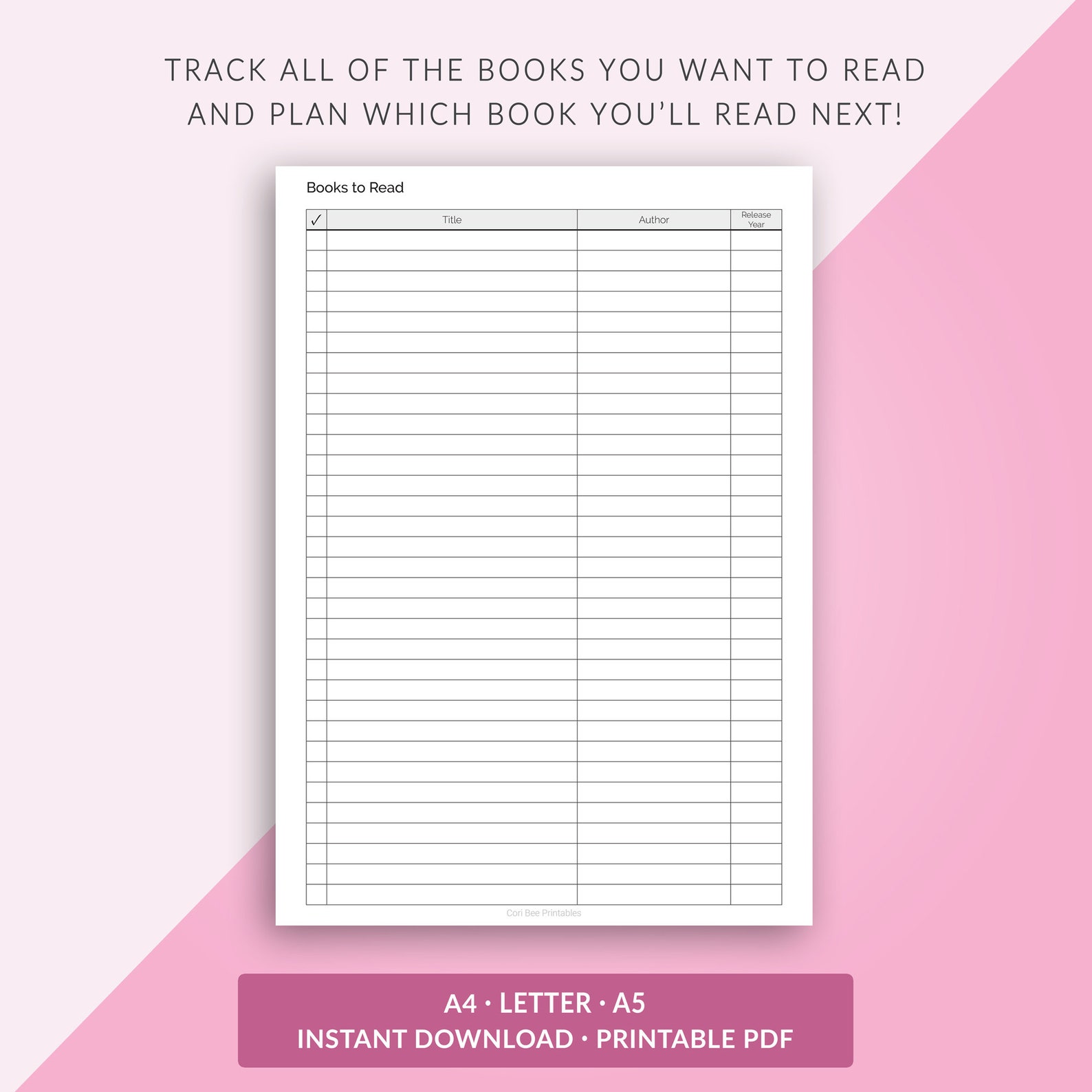 Books to Read Tracker, Reading Journal, Reading Log, Book Journal ...