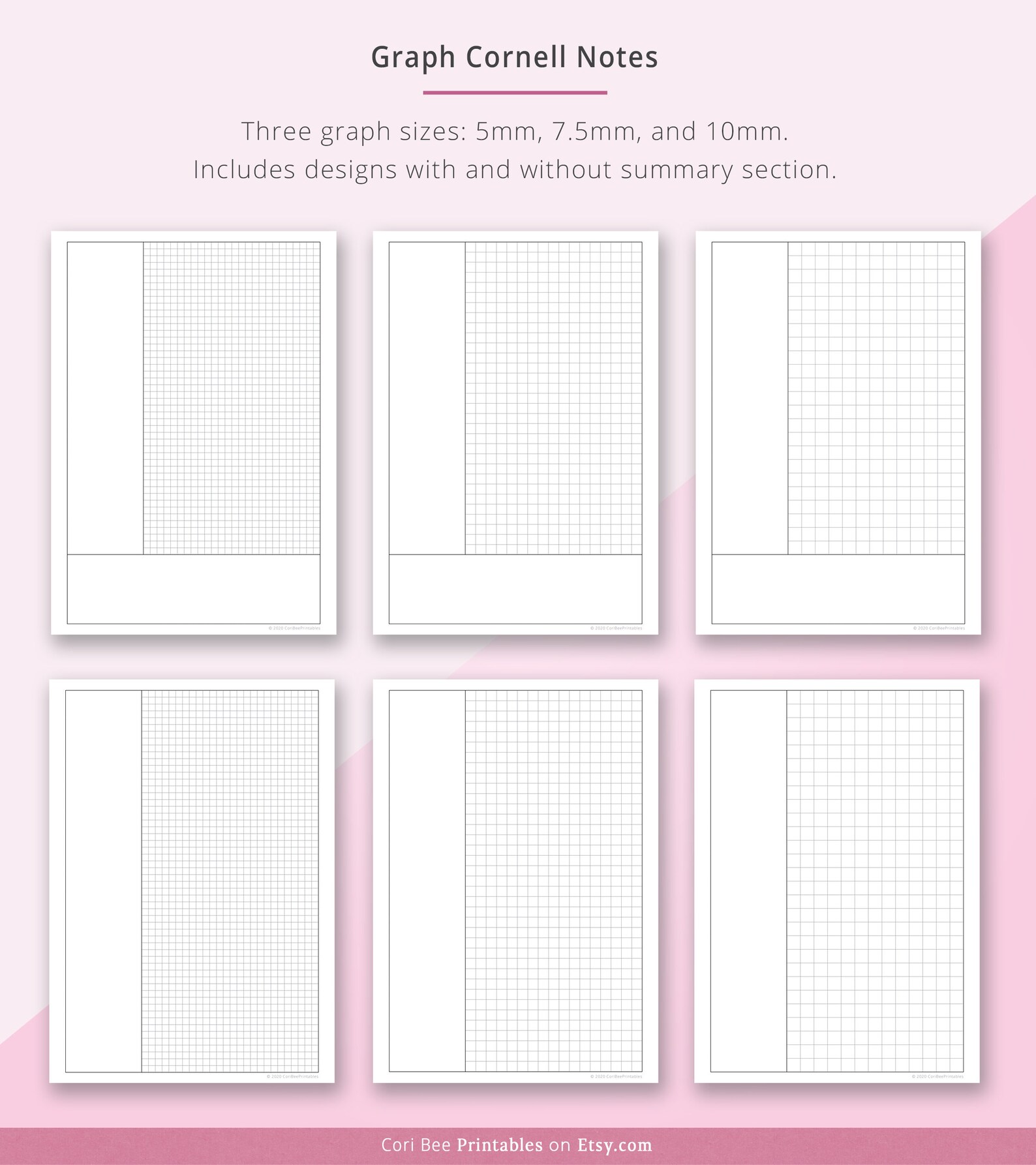 Cornell Method Template, Cornell Paper, Cornell Notepaper, Printable ...