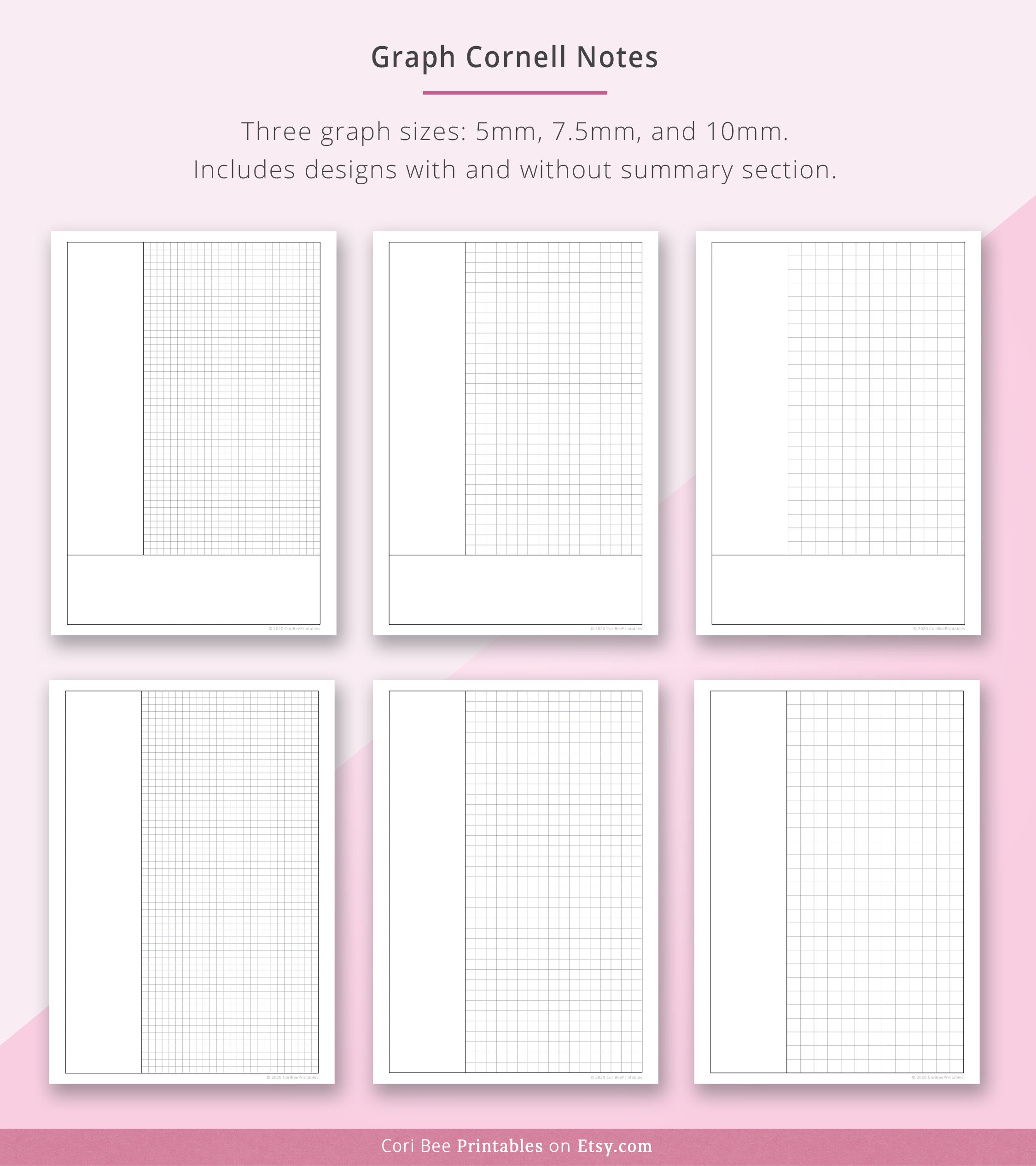 Cornell Method Template, Cornell Paper, Cornell Notepaper, Printable ...