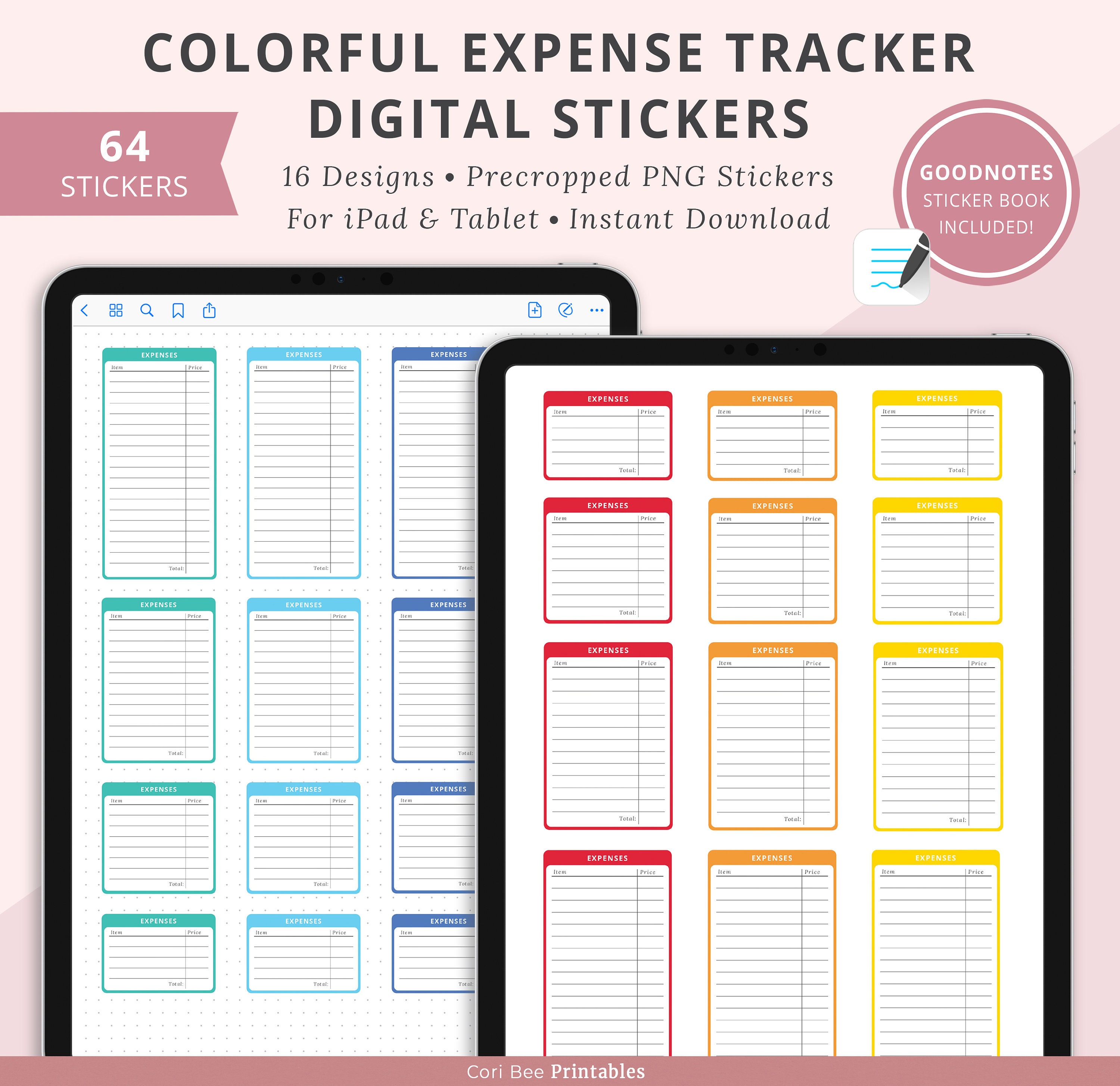 Goodnotes Digital Stickers, Expense Tracker Stickers, Financial ...