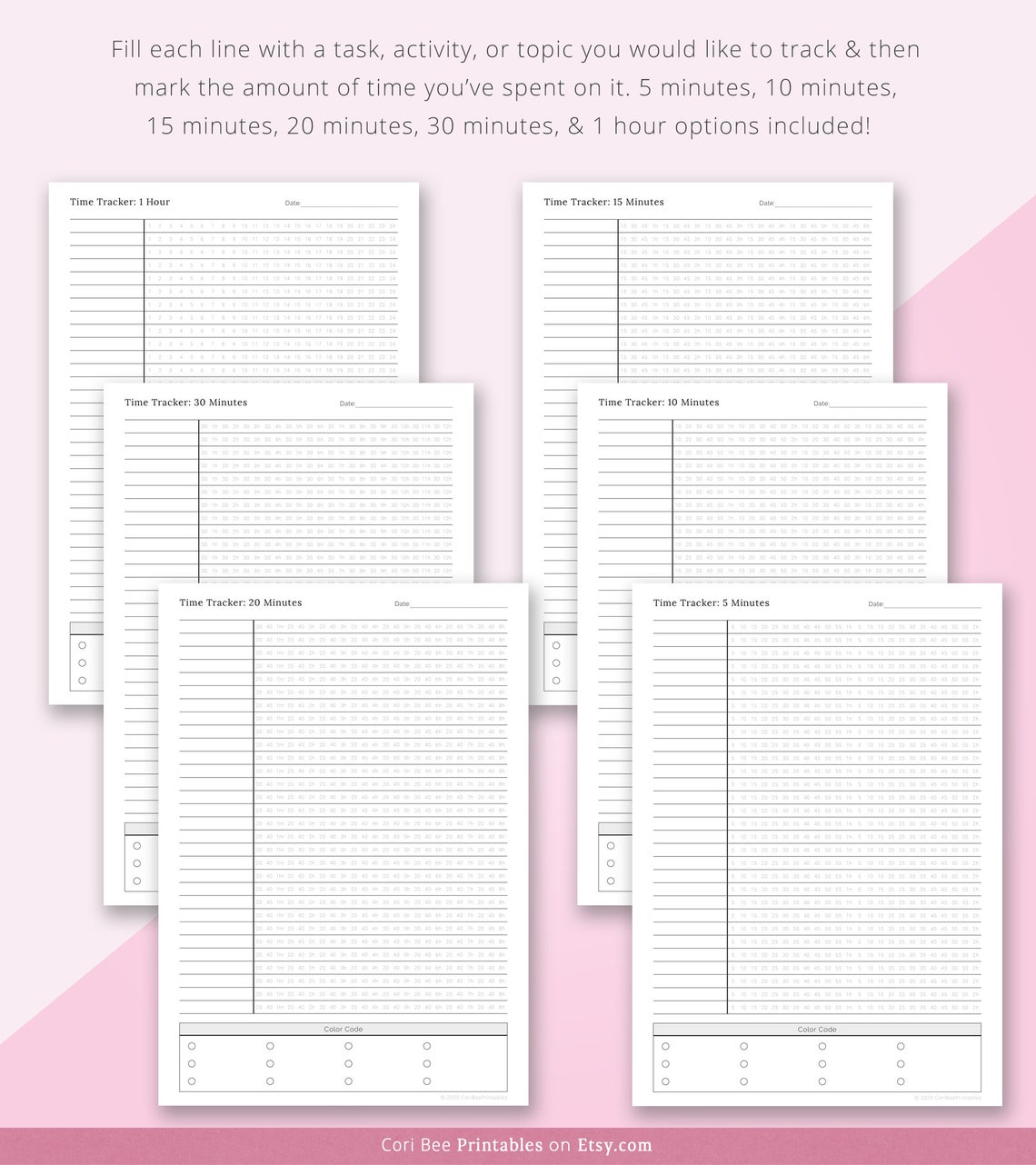 Time Tracker Printable, Task Time Tracker, Work Time Tracker, Study ...