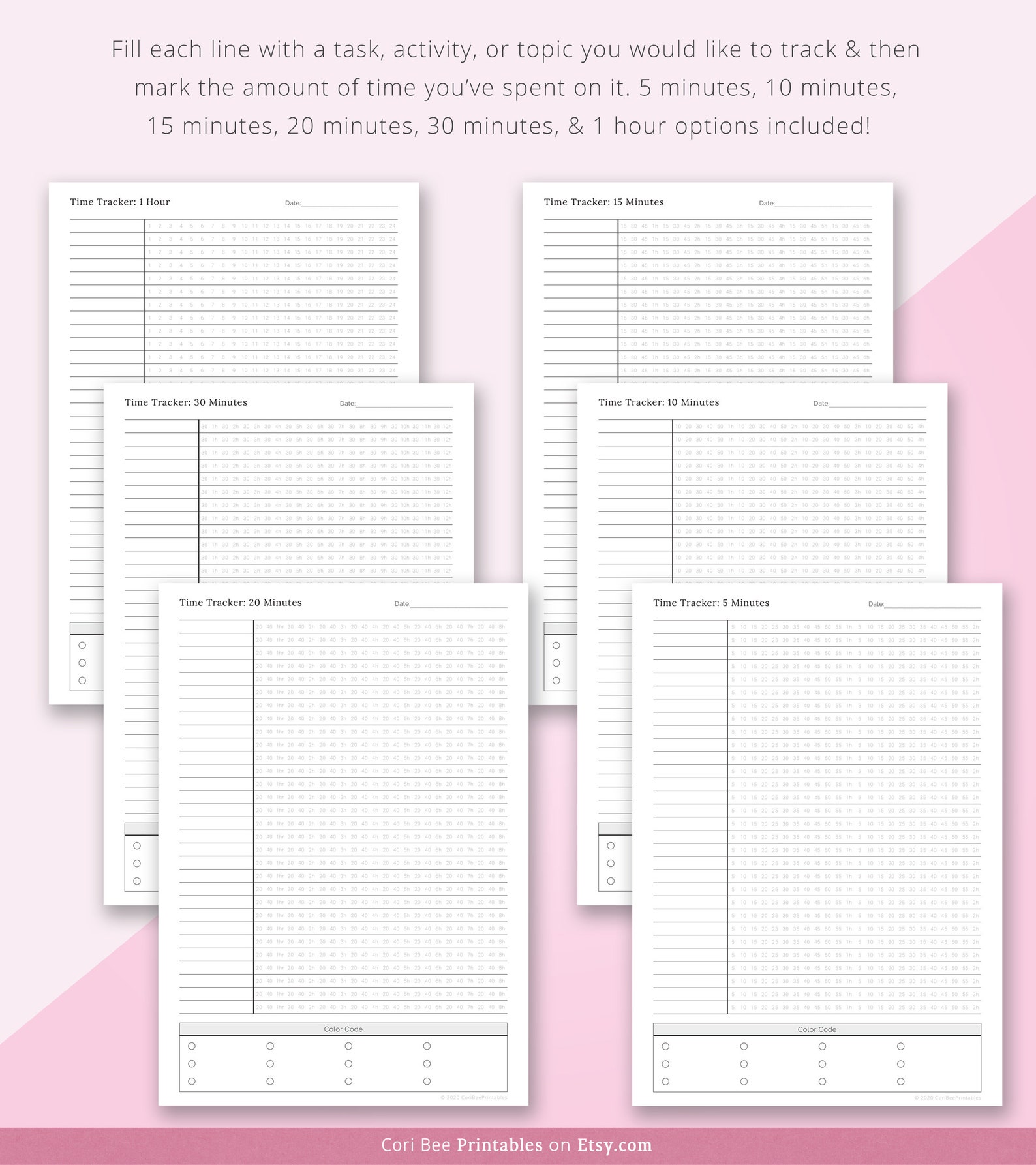 Time Tracker Printable, Task Time Tracker, Work Time Tracker, Study ...