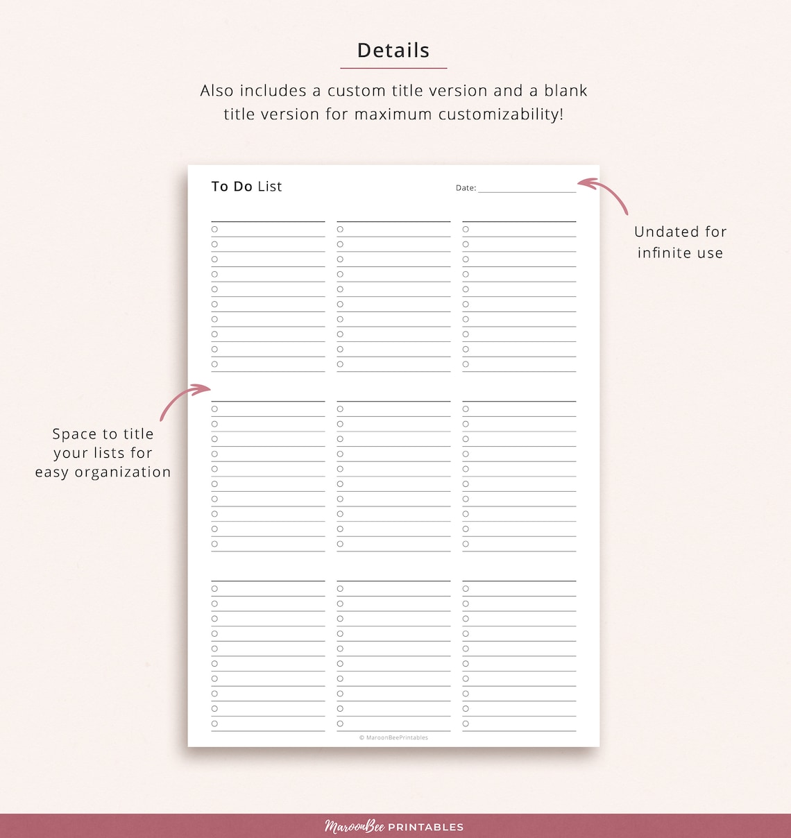 Editable to Do List Printable Planner Insert PDF, Fillable PDF ...