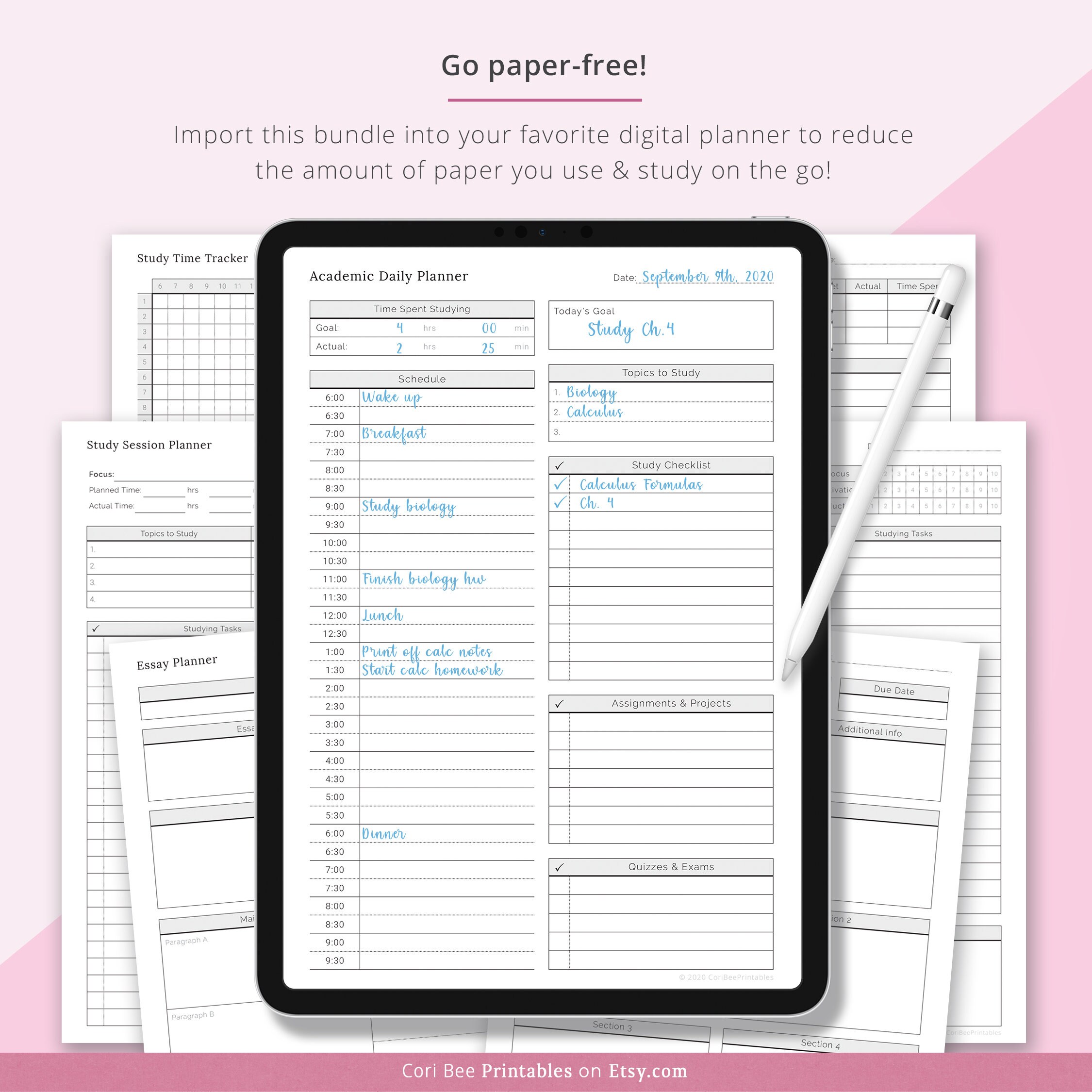 Student Planner Essentials Bundle Student Printables Student | Etsy